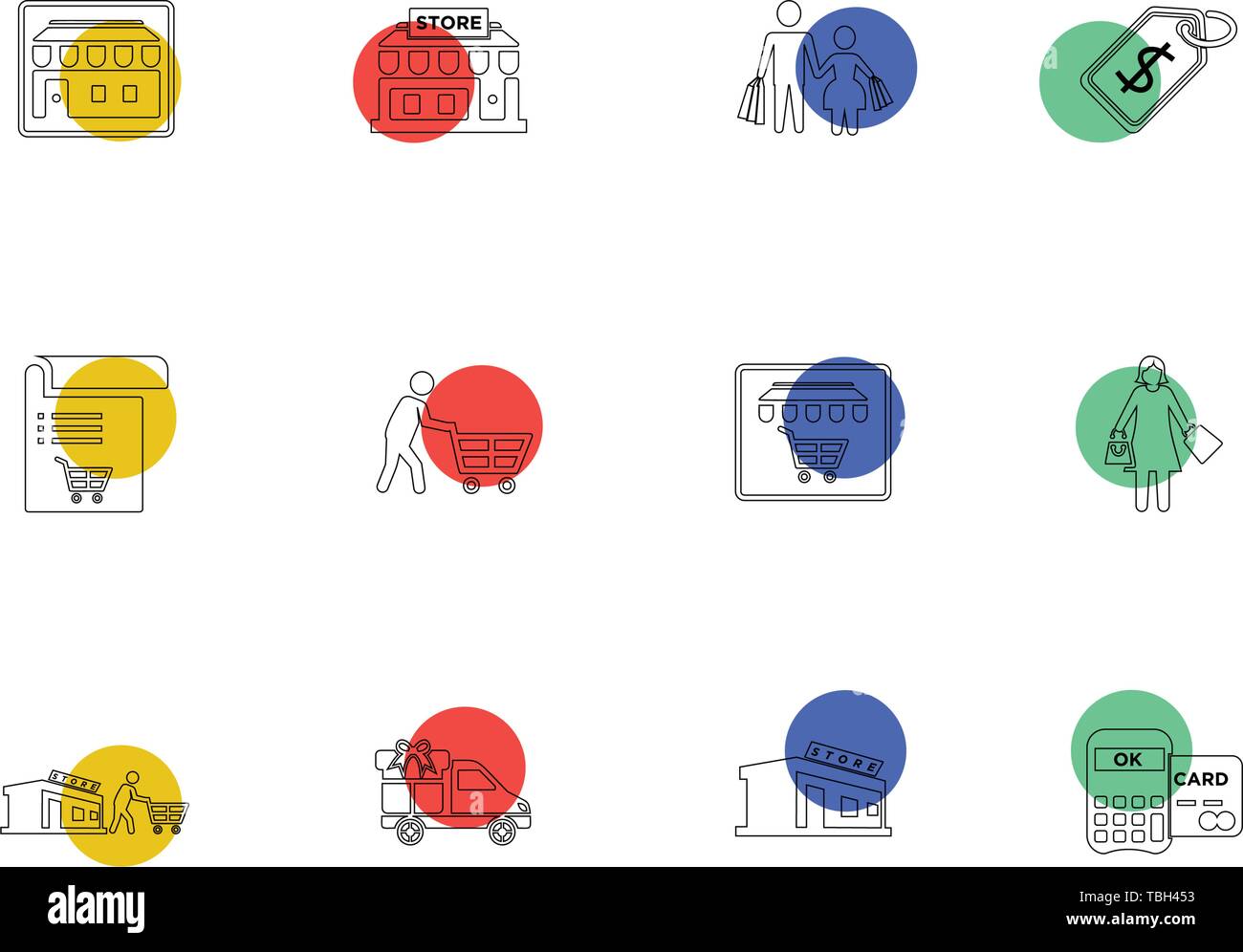 Shopping Icons Set - vector Stock Vector Image & Art - Alamy