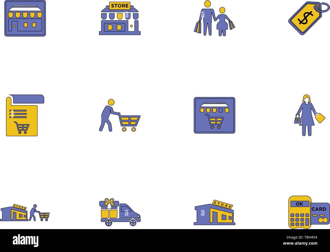 Shopping Icons Set - vector Stock Vector Image & Art - Alamy