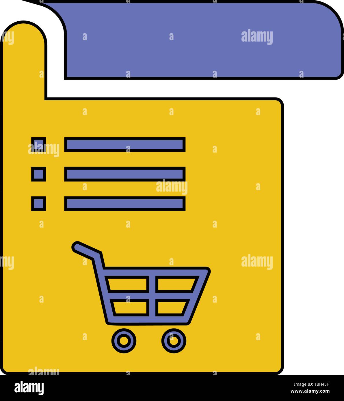 Shopping cart icon - cart document vector Stock Vector Image & Art - Alamy