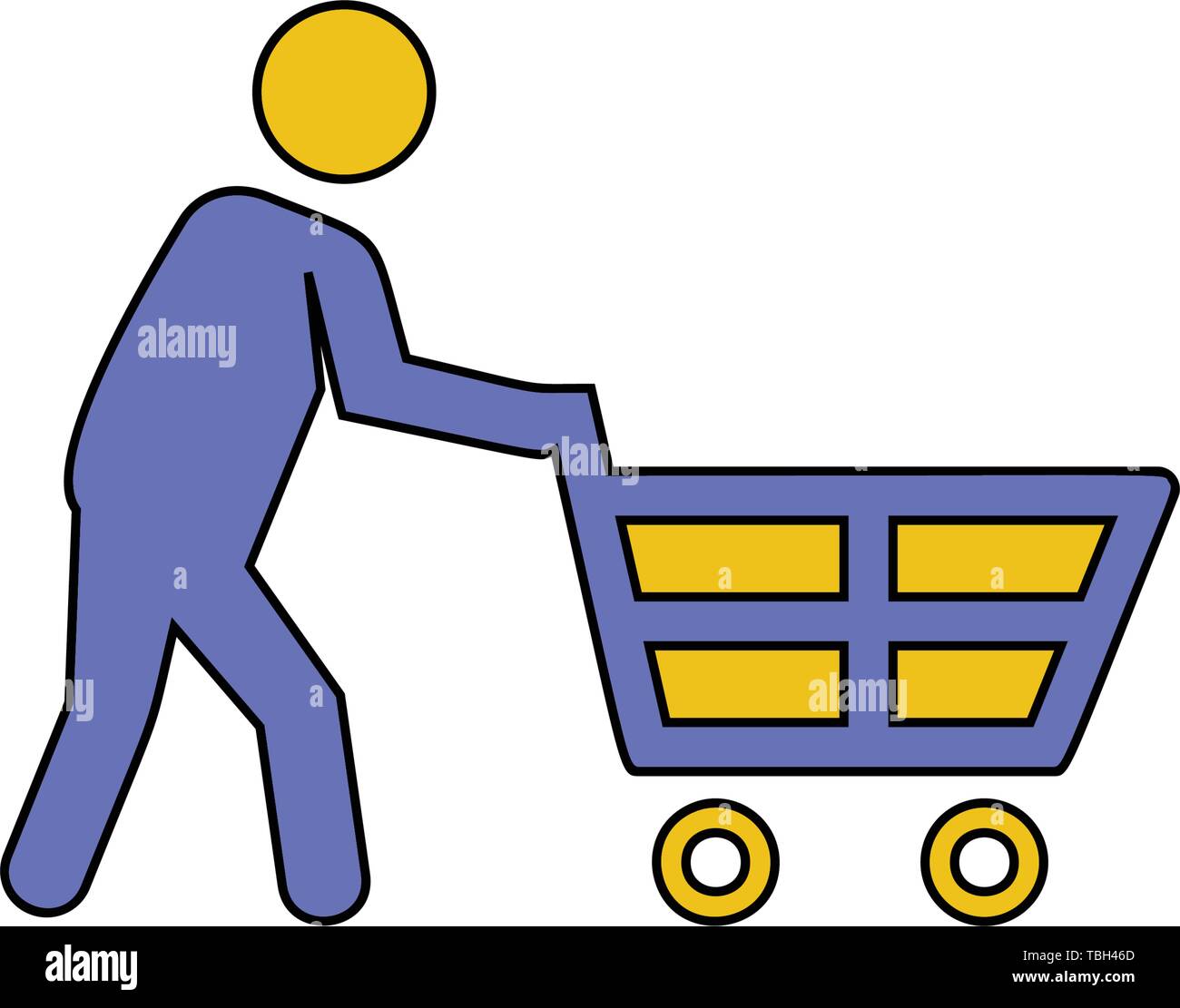 Men hand holding shopping cart icon - vector Stock Vector Image & Art ...