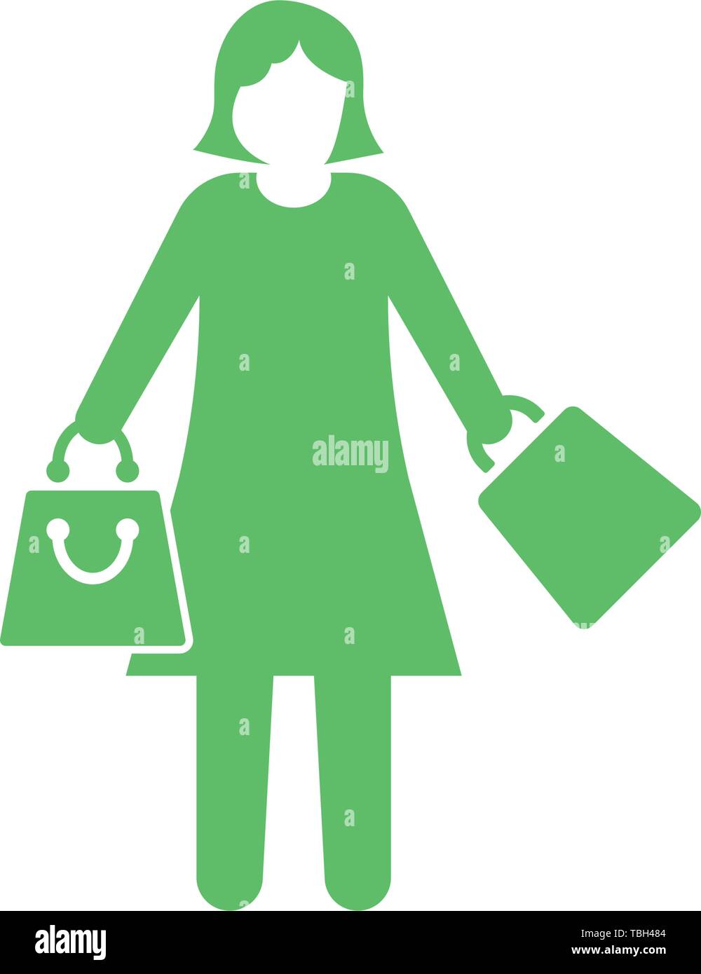 Shopper pushing trolley Stock Vector Images - Alamy