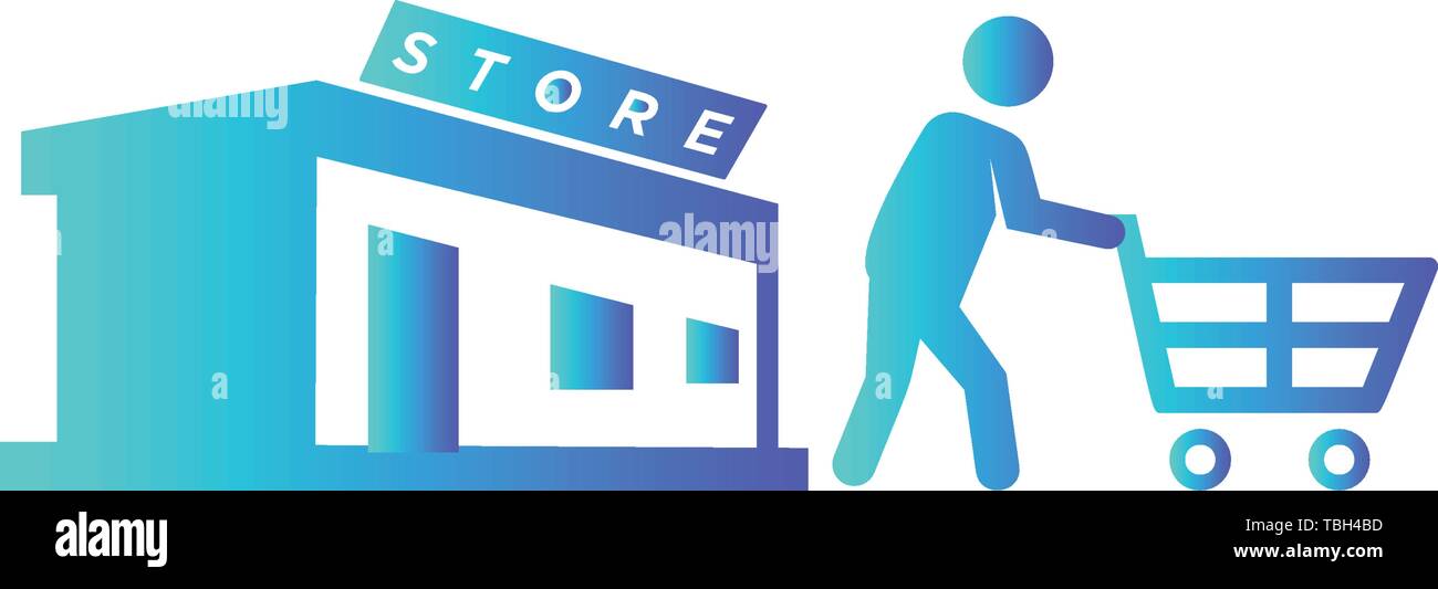 Return from the store - shopper men icon - vector Stock Vector Image ...
