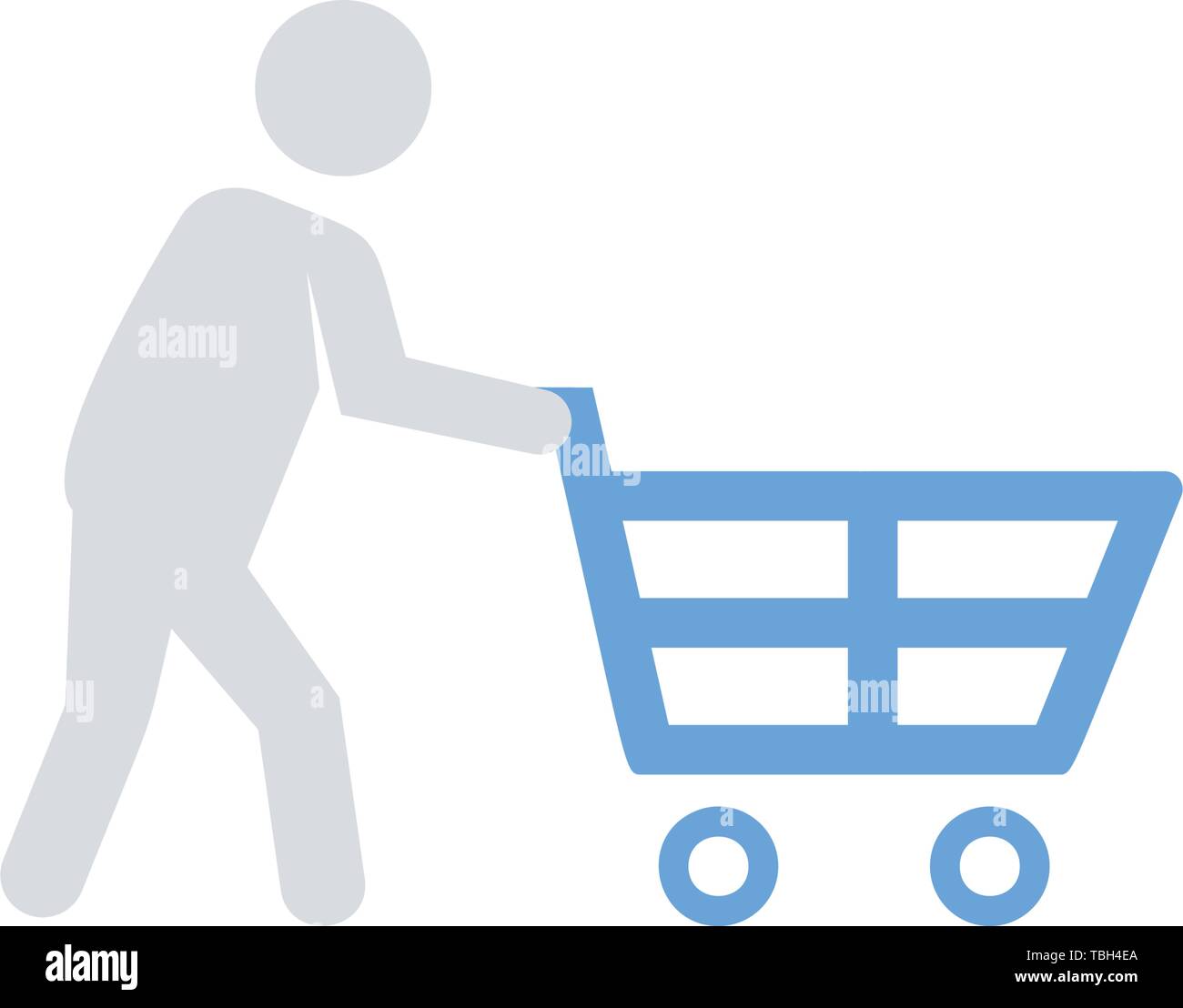 Men hand holding shopping cart icon - vector Stock Vector Image & Art ...