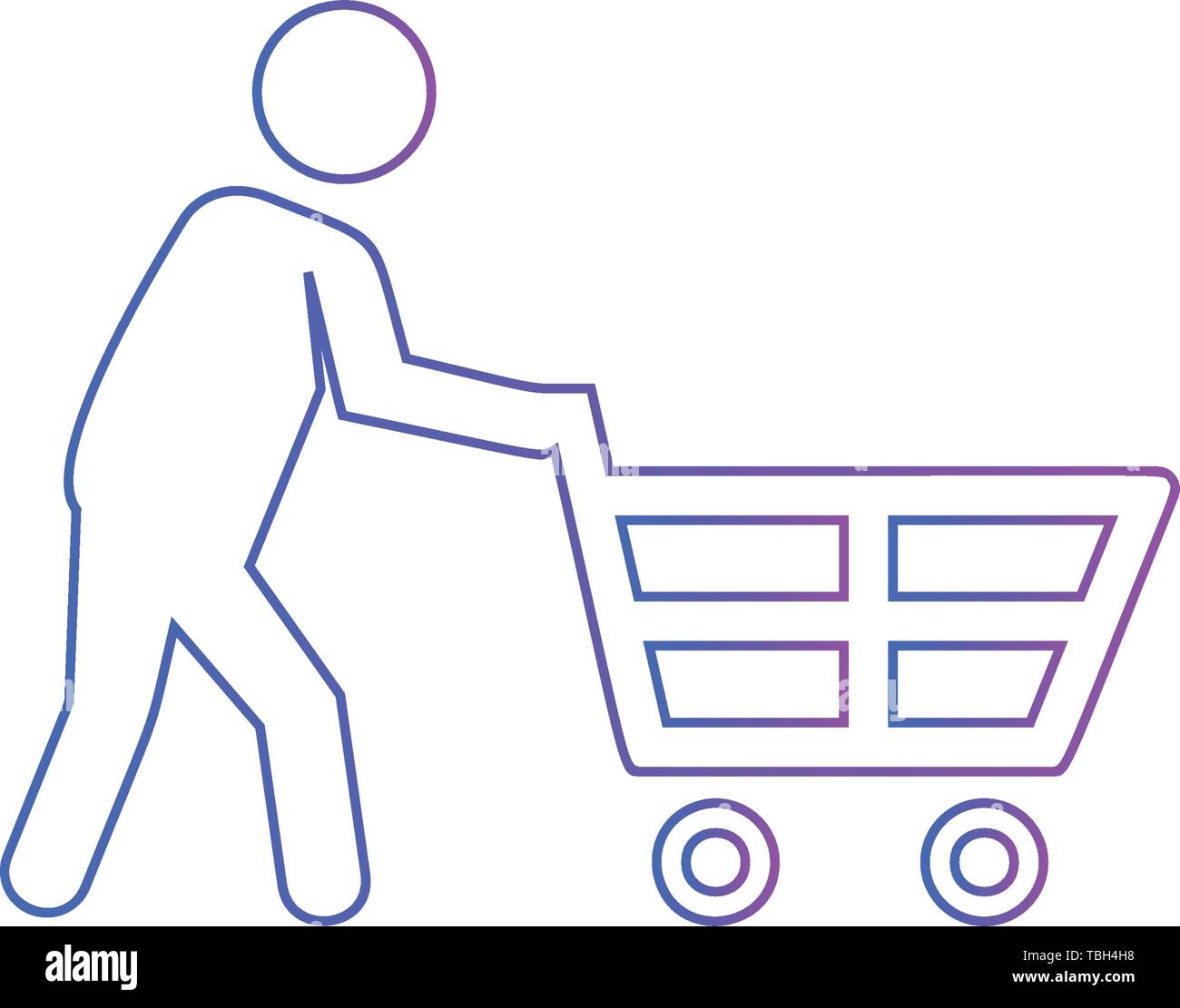 Men hand holding shopping cart icon - vector Stock Vector Image & Art ...