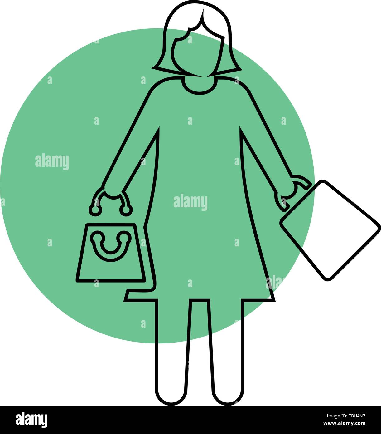 Girl shopper icon - vector Stock Vector Image & Art - Alamy
