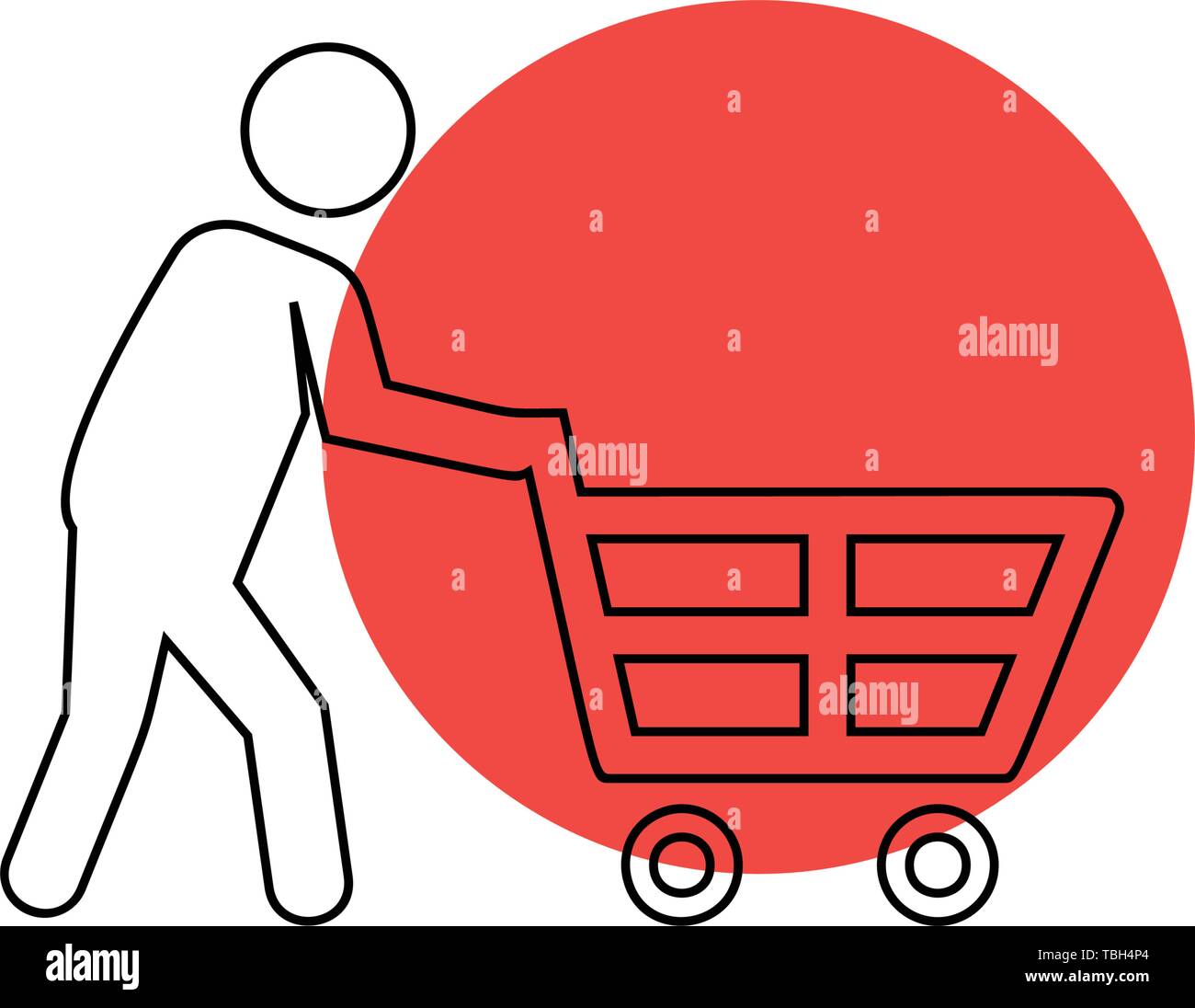 Men hand holding shopping cart icon - vector Stock Vector Image & Art ...