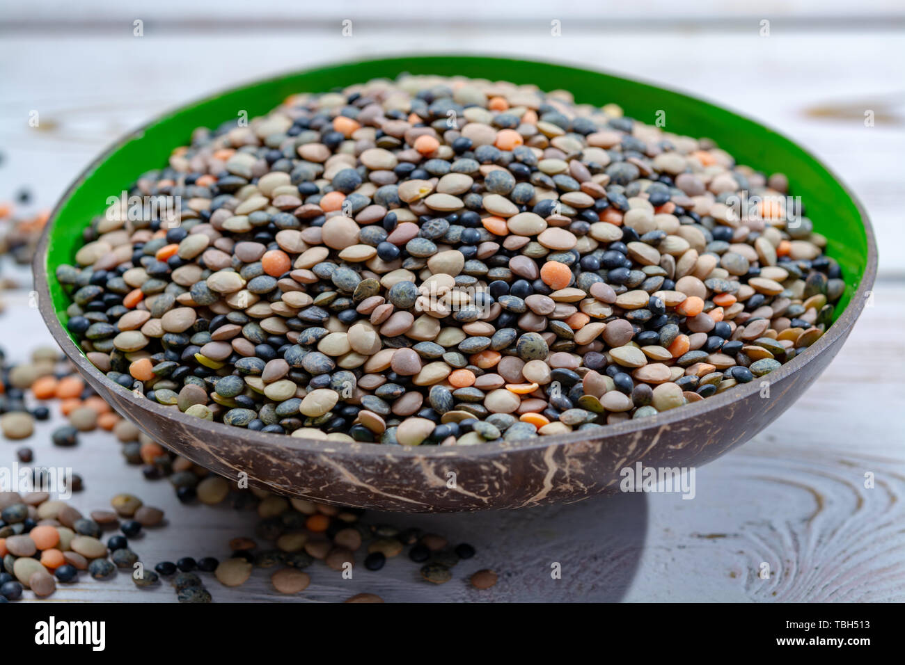 Colorful mix of lentils legumes ready for cooking, tasty vegetarian ...