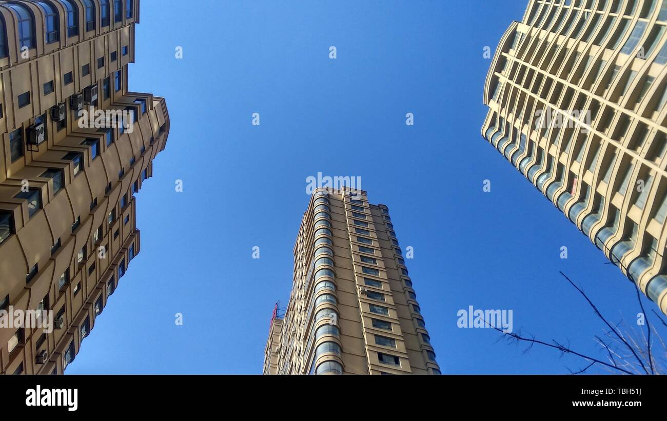 high-rise building, architecture, blue sky Stock Photo - Alamy
