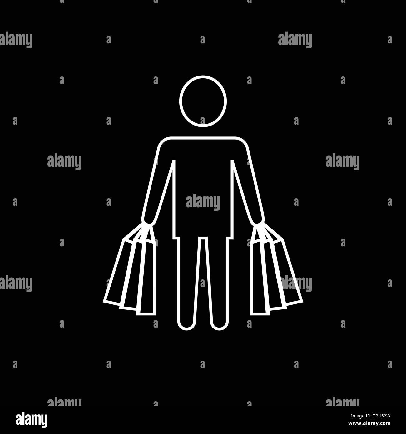 Man carrying shopping bags icon - vector Stock Vector Image & Art - Alamy