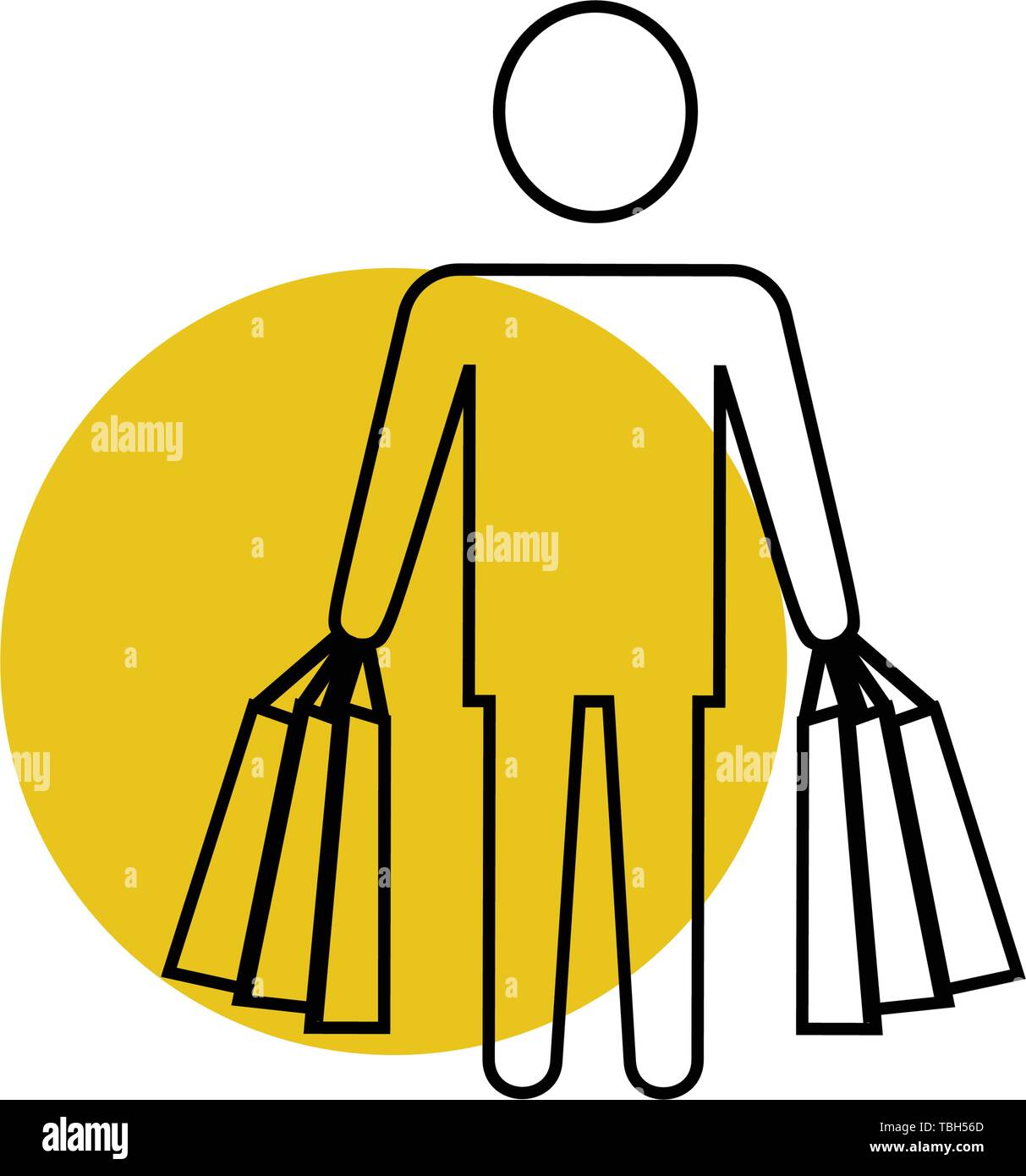 Man pushing trolley market Stock Vector Images - Alamy