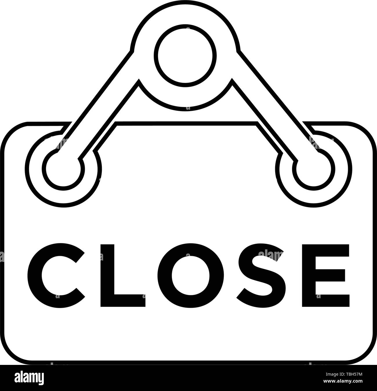 Hanging closed sign Black and White Stock Photos & Images - Alamy