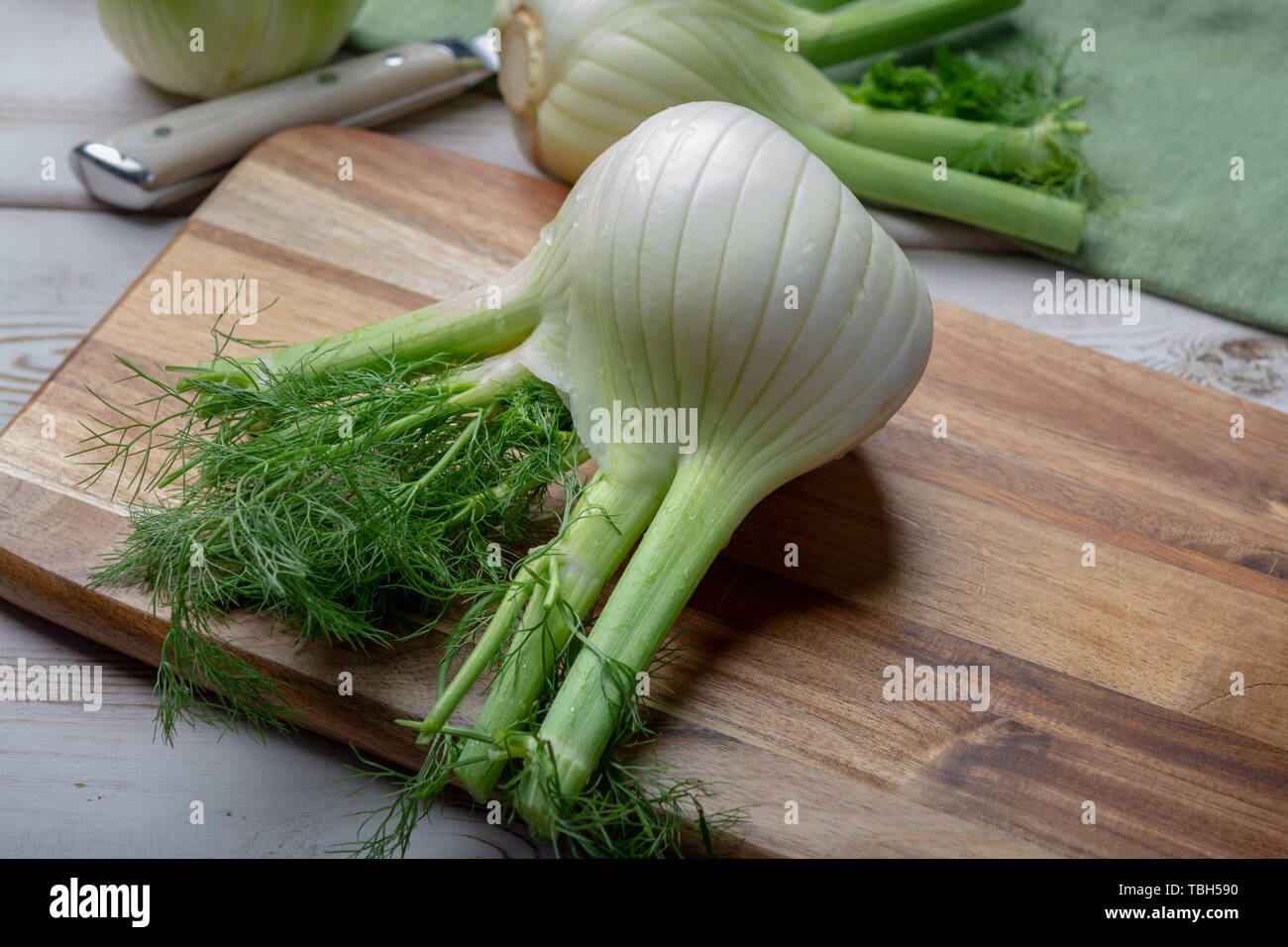 Healthy vegetable diet, raw fresh florence fennel bulbs close up Stock ...