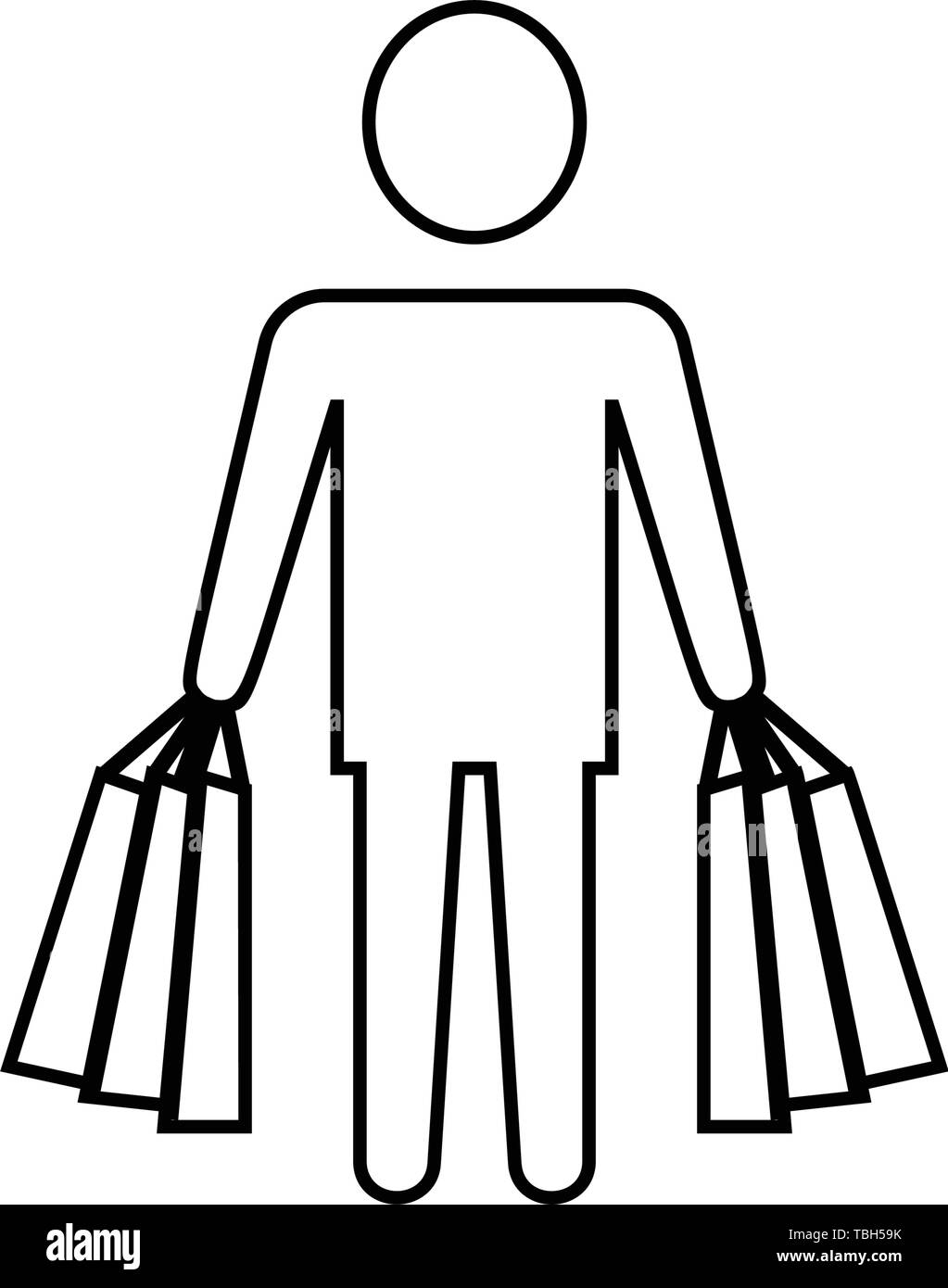 Man carrying shopping bags icon - vector Stock Vector Image & Art - Alamy