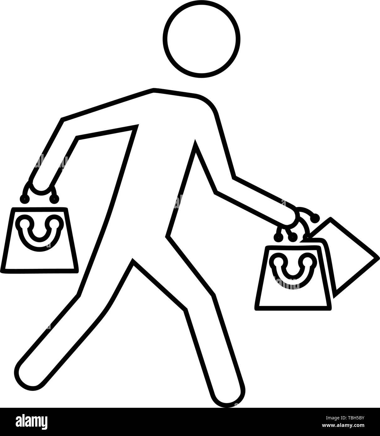 Carrying supermarket bags Stock Vector Images - Alamy