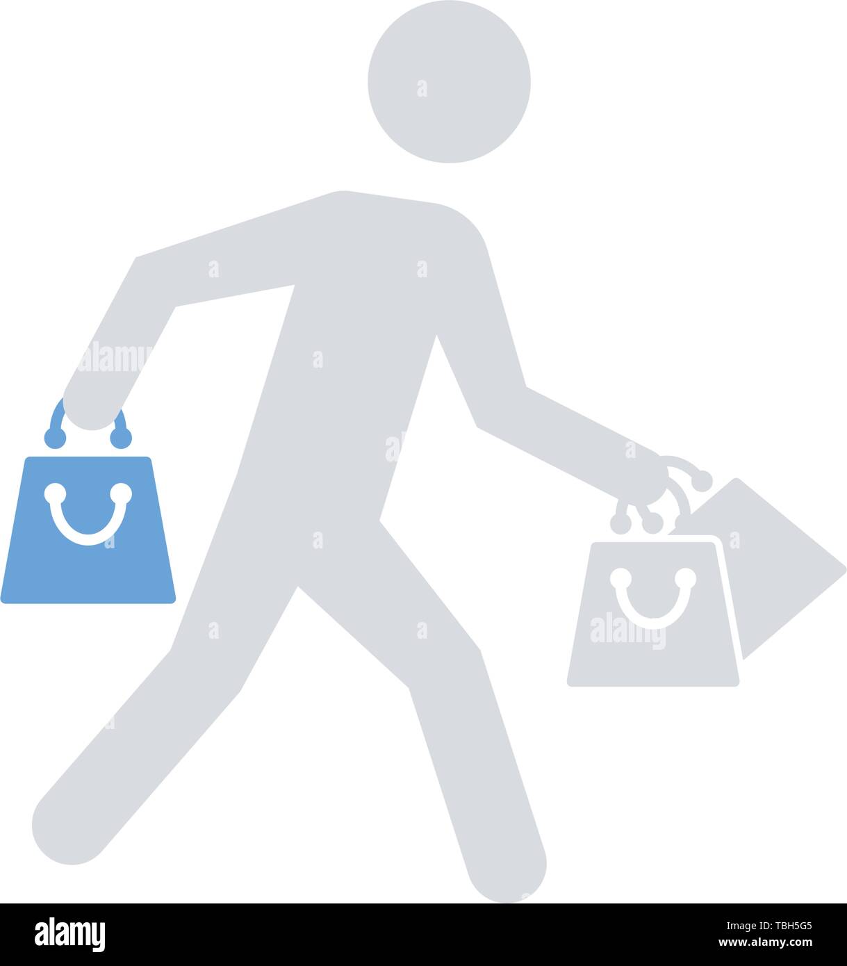 Person carrying shopping bags icon- vector Stock Vector Image & Art - Alamy