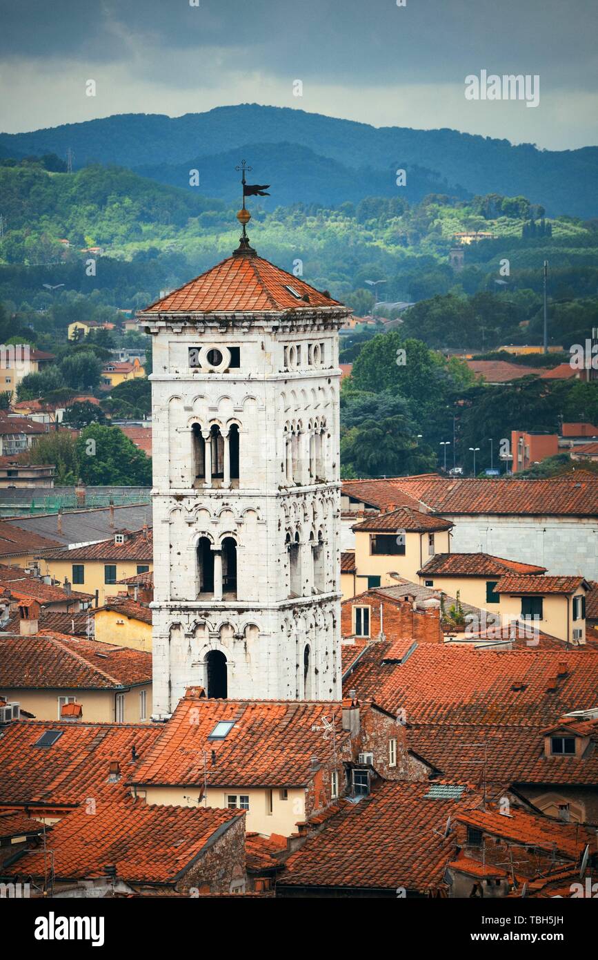 Bell Tower of Basilica di San Michele in Lucca Italy Stock Photo - Alamy