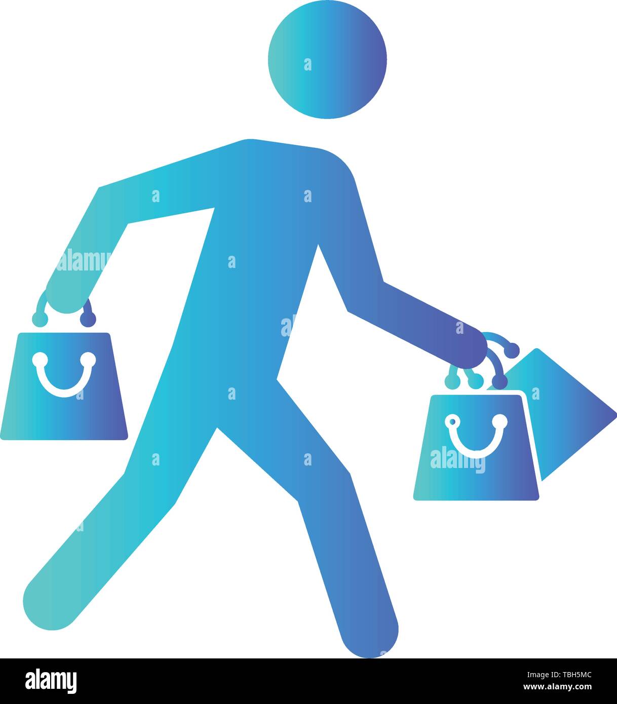 Shopper carrying shopping bags Stock Vector Images - Alamy