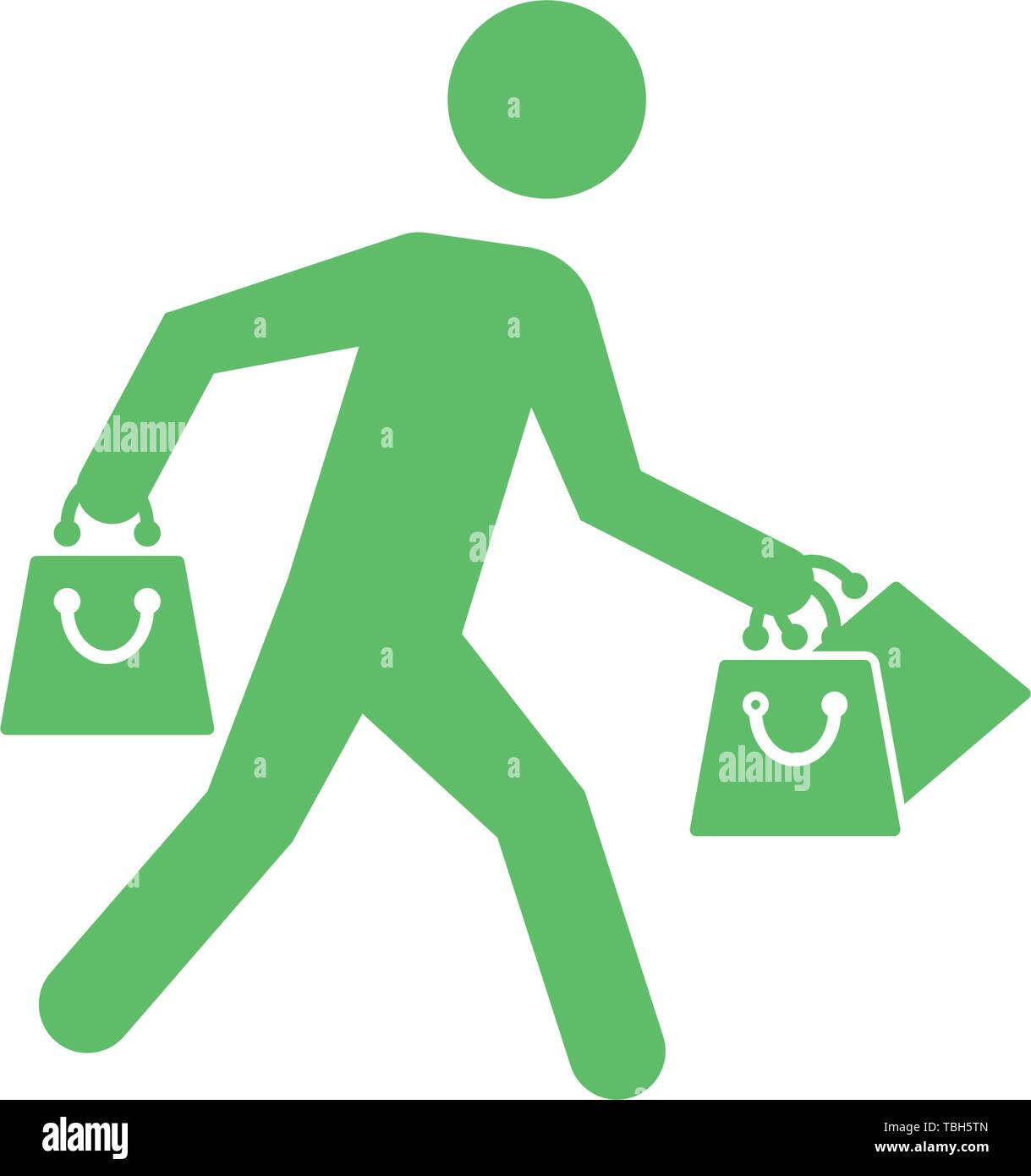 Carrying supermarket bags Stock Vector Images - Alamy