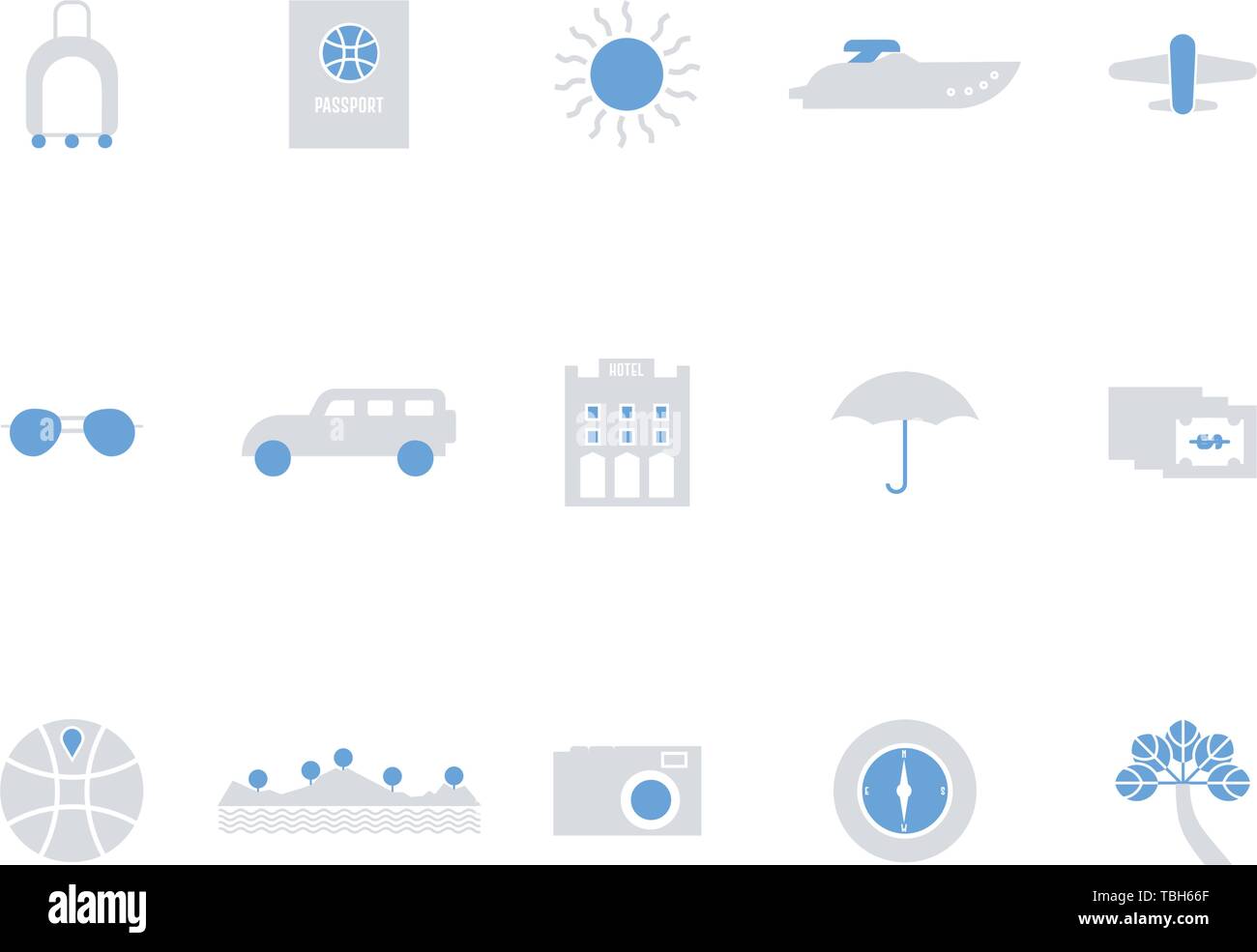 Travel icons set - sign and symbols of design travel elements Stock ...