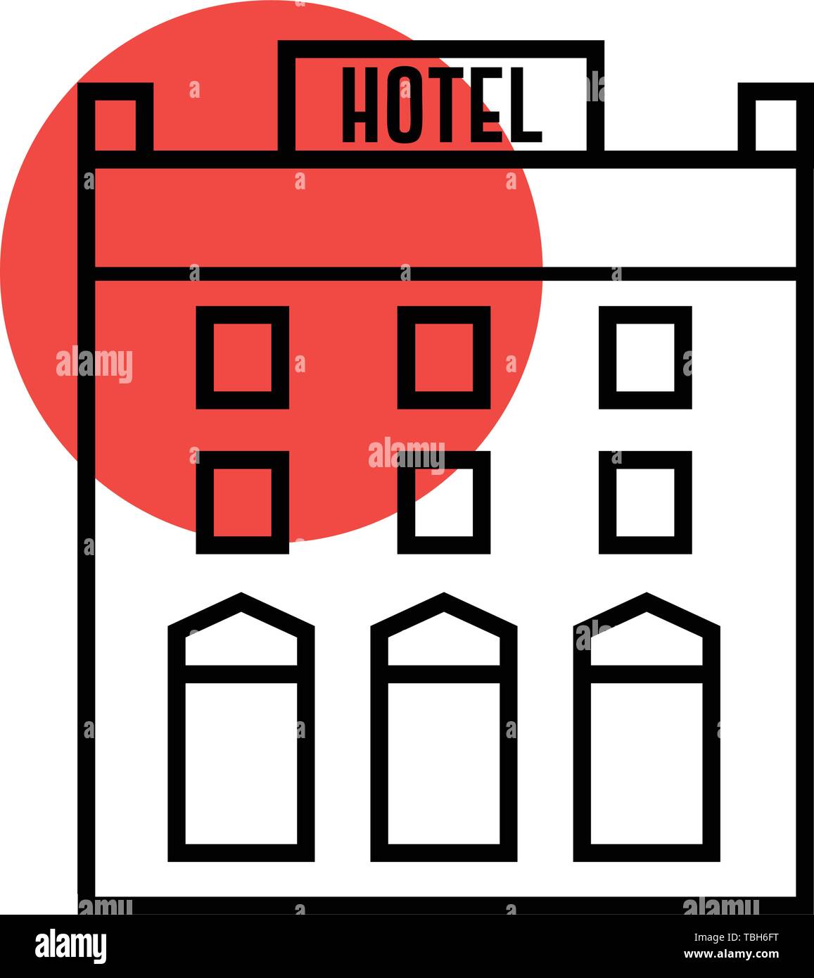 Building hotel color line Stock Vector Images - Alamy