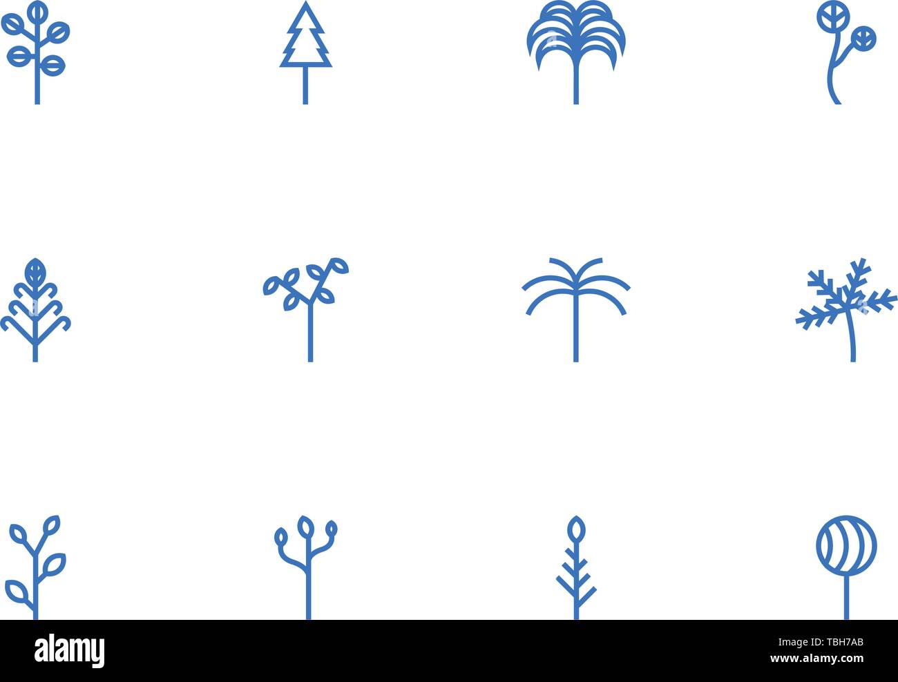 Tree icon set - Vector - Plants sign set Stock Vector Image & Art - Alamy