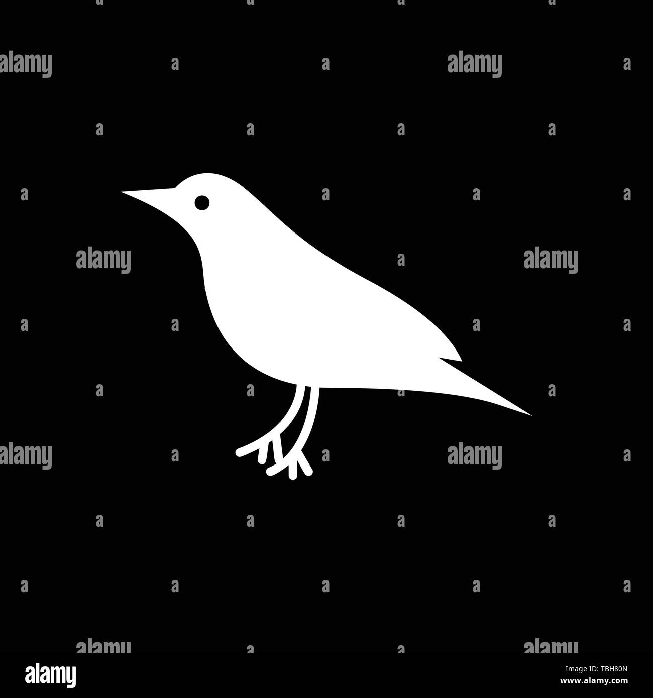 Bird icon flat. Illustration of bird vector sign symbol - Vector Stock ...