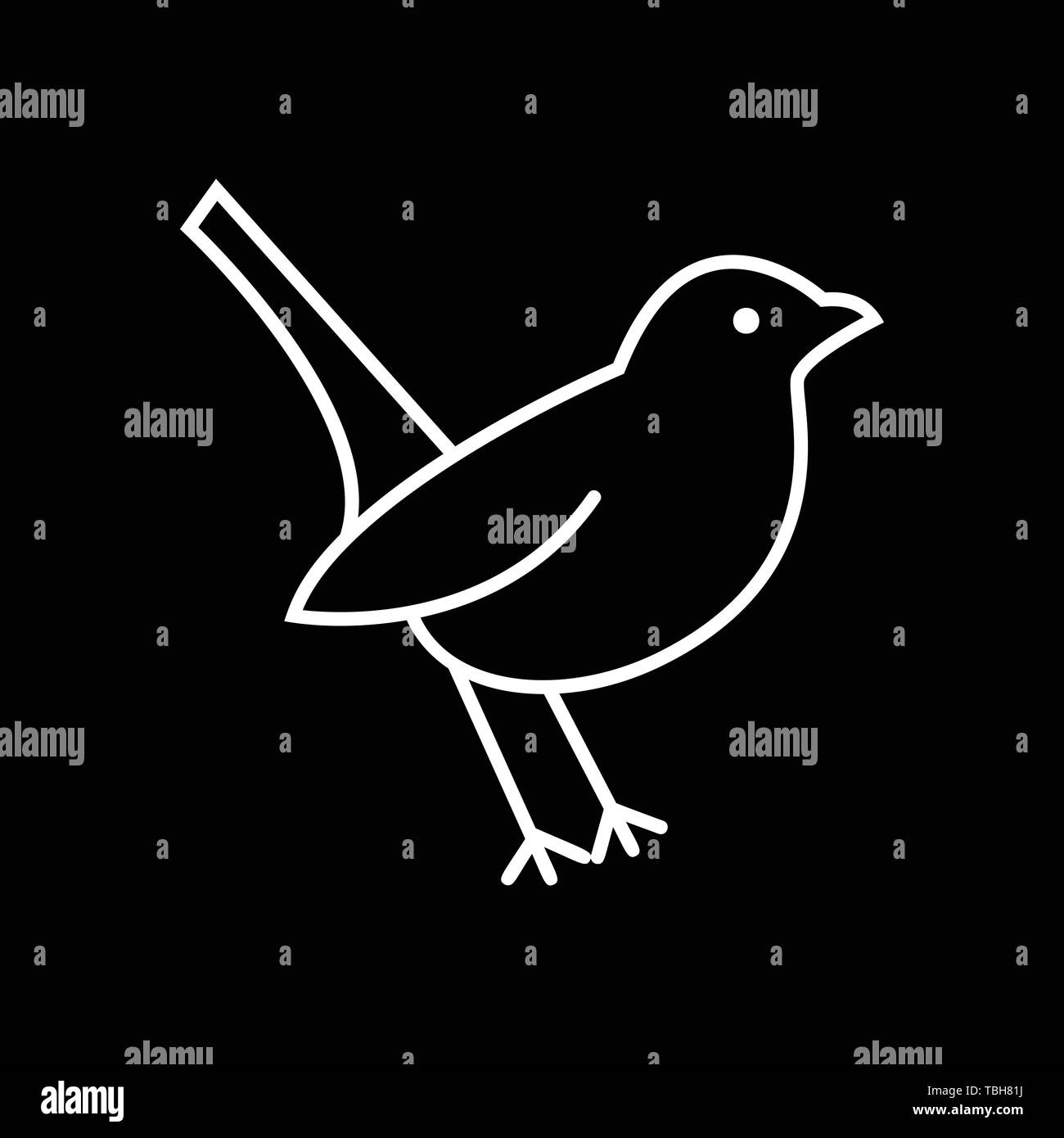 Bird icon flat. Illustration of bird vector sign symbol - Vector Stock ...
