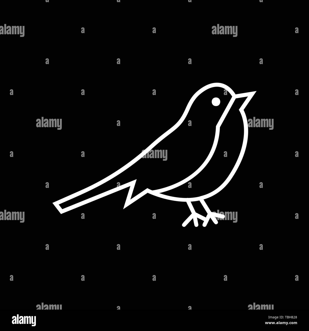 Bird icon flat. Illustration of bird vector sign symbol - Vector Stock ...