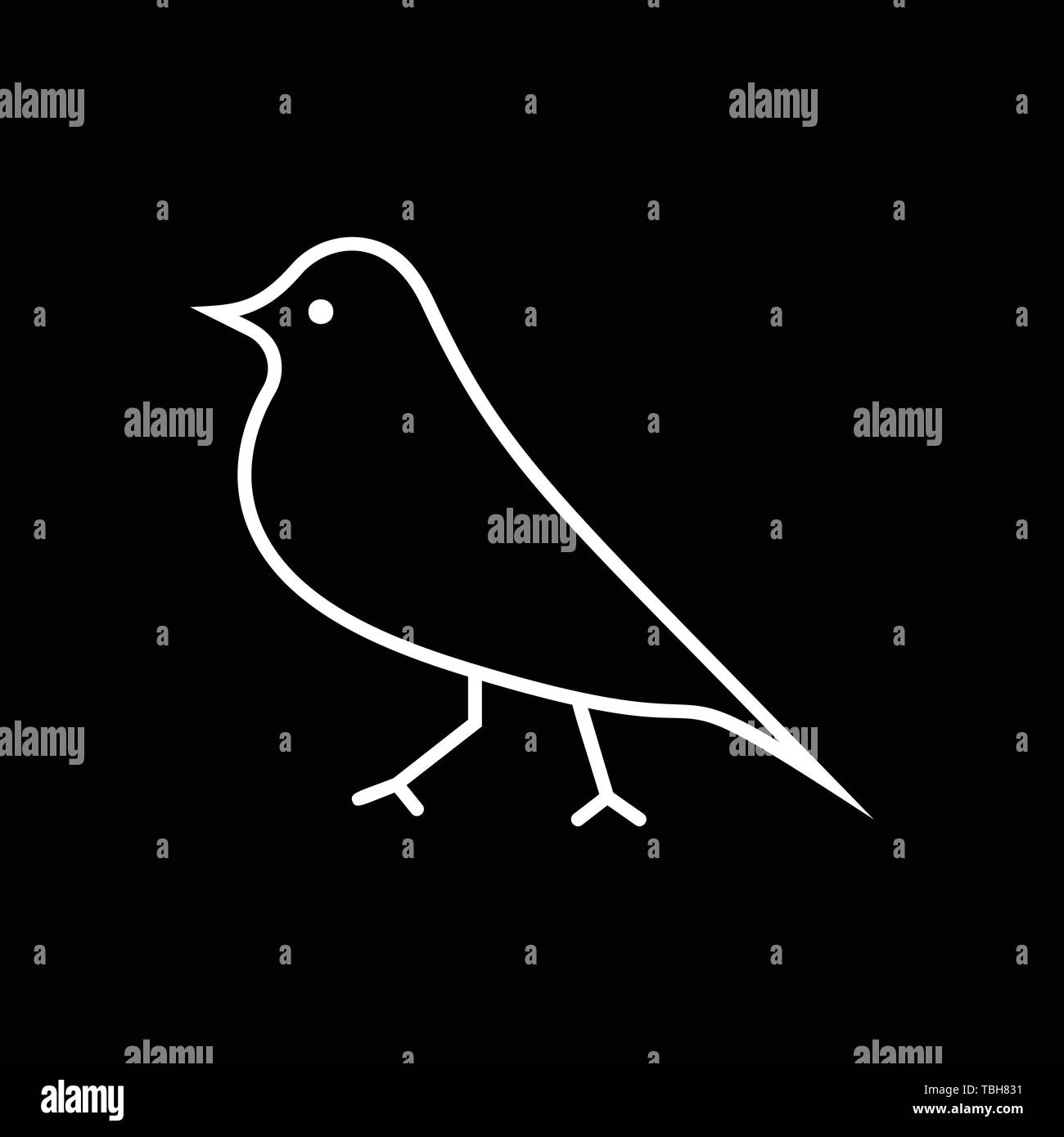 Bird icon flat. Illustration of bird vector sign symbol - Vector Stock ...