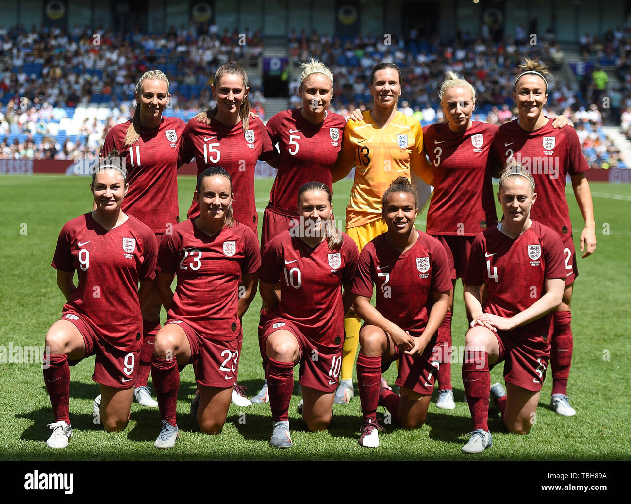 England team line up during the International Friendly at the AMEX ...