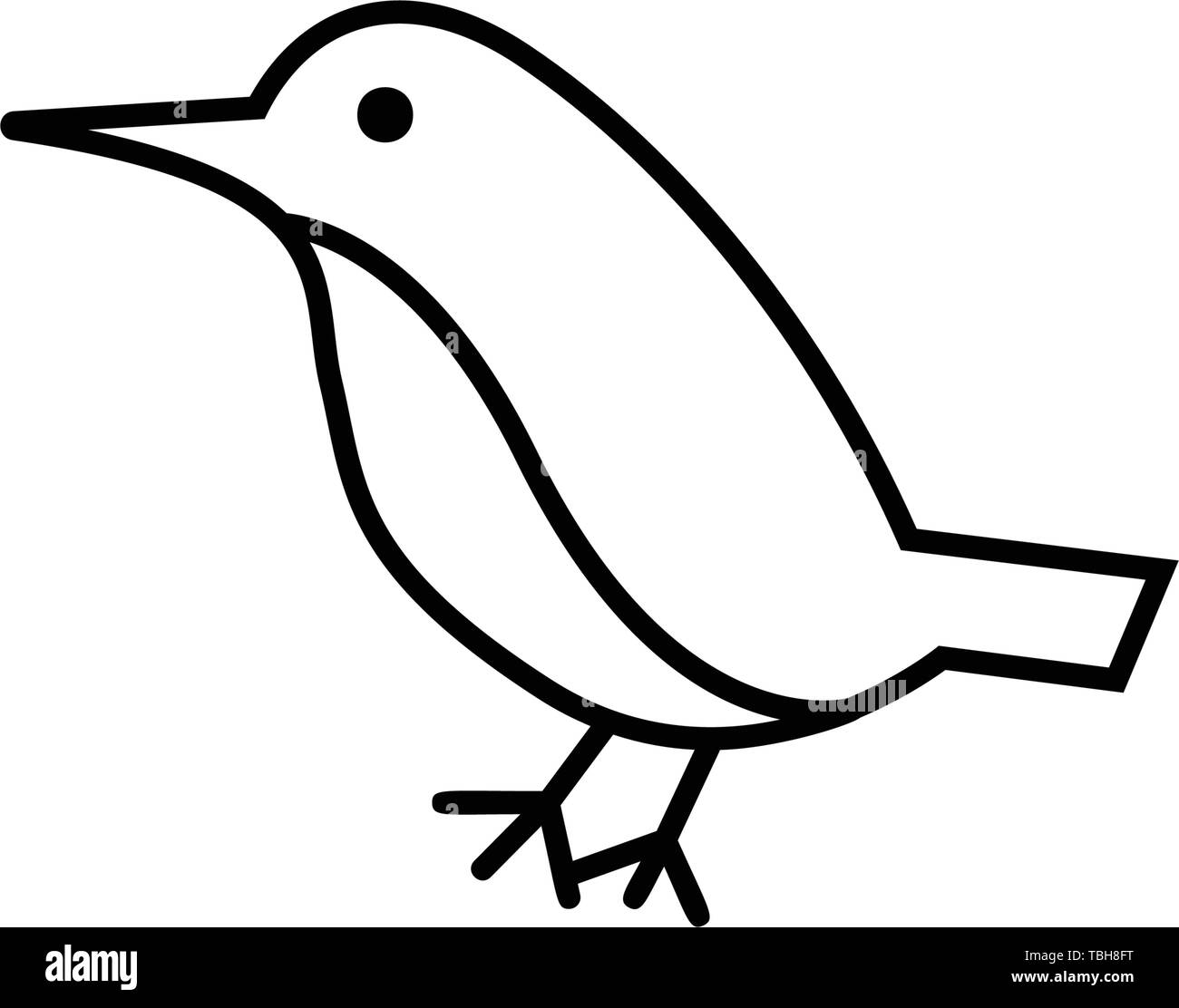 Bird icon flat. Illustration of bird vector sign symbol - Vector Stock ...