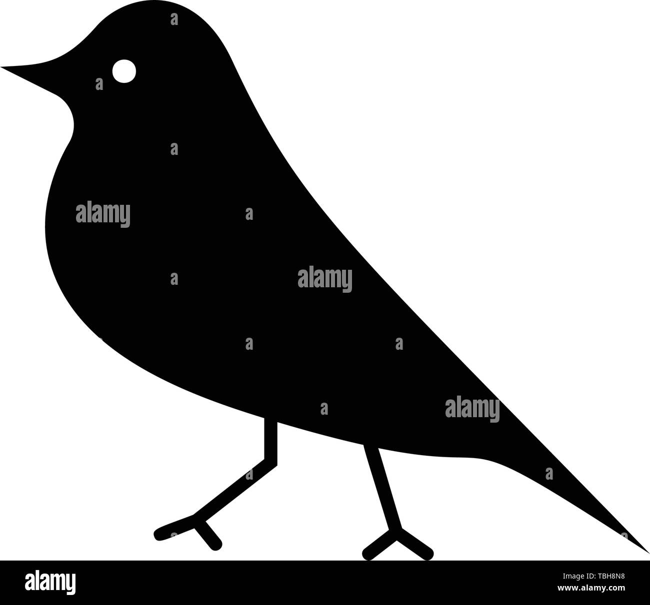 Bird icon flat. Illustration of bird vector sign symbol - Vector Stock ...