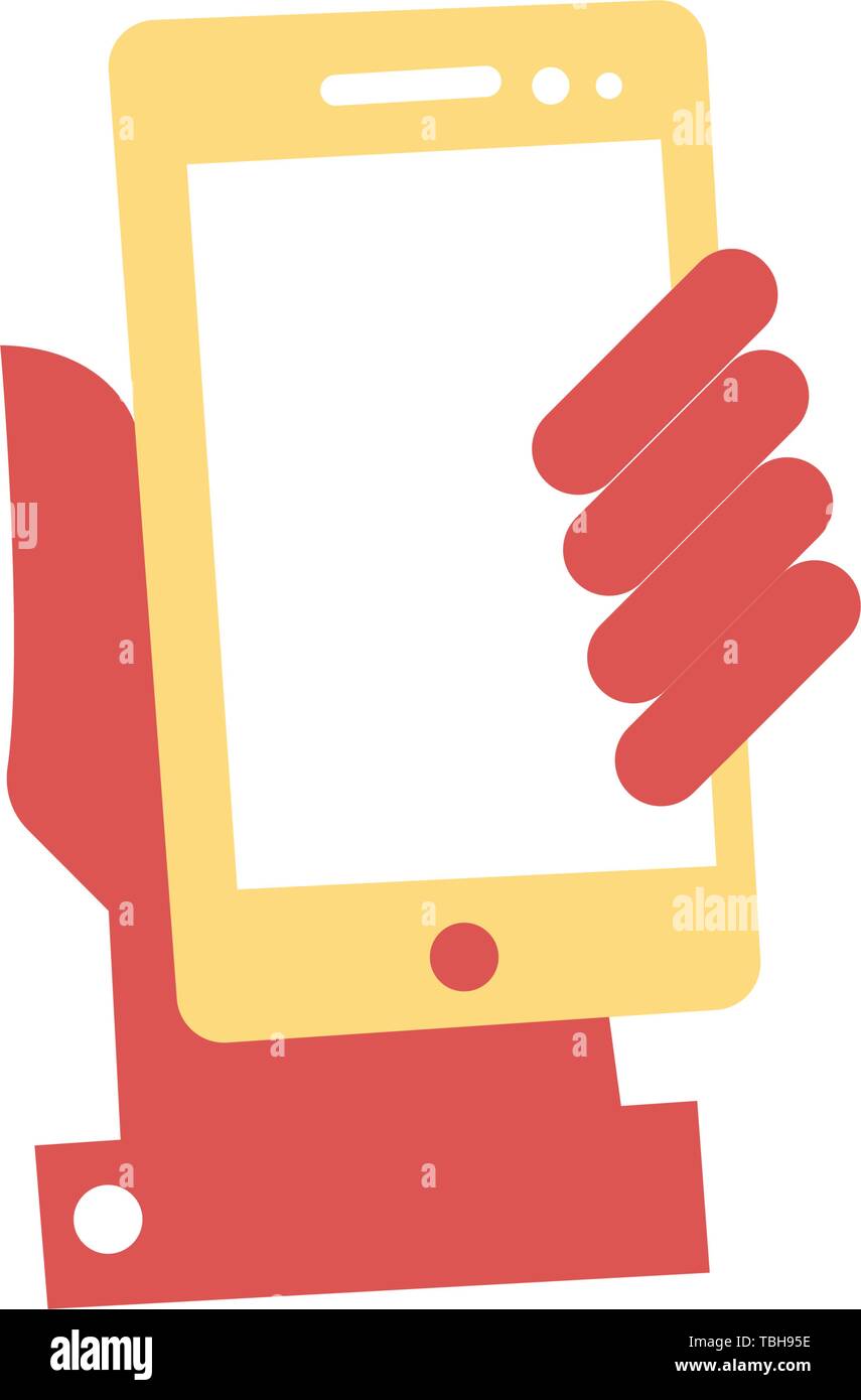 Mobile phone in hand icon - vector Stock Vector Image & Art - Alamy