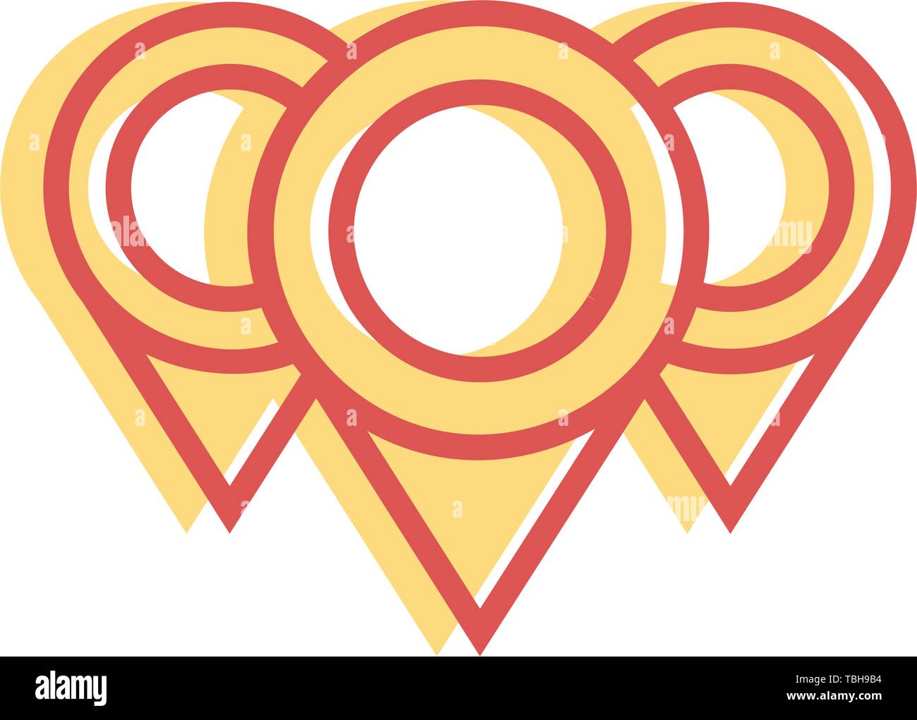 Location sign - Three map pointer icon - Vector Stock Vector Image ...