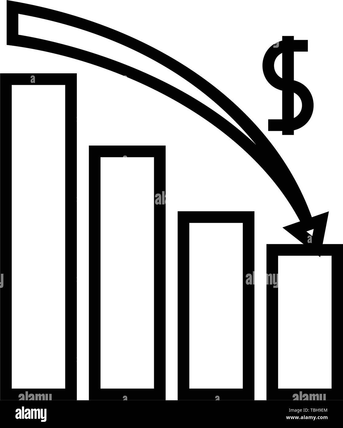 Downward Finance Line art Sign - Vector Stock Vector Image & Art - Alamy