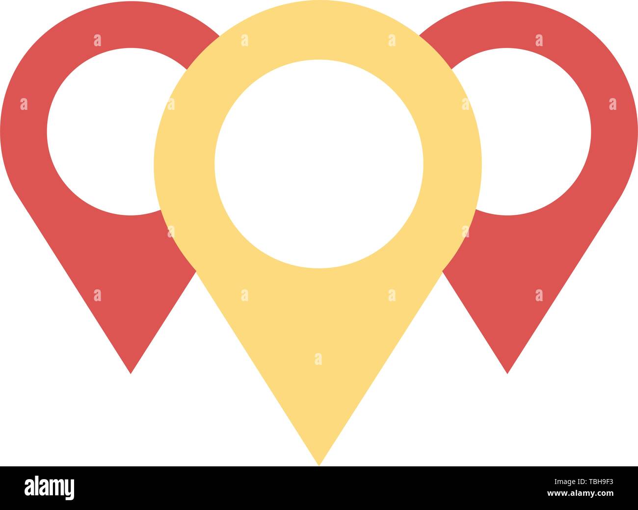 Location sign - Three map pointer icon - Vector Stock Vector Image ...