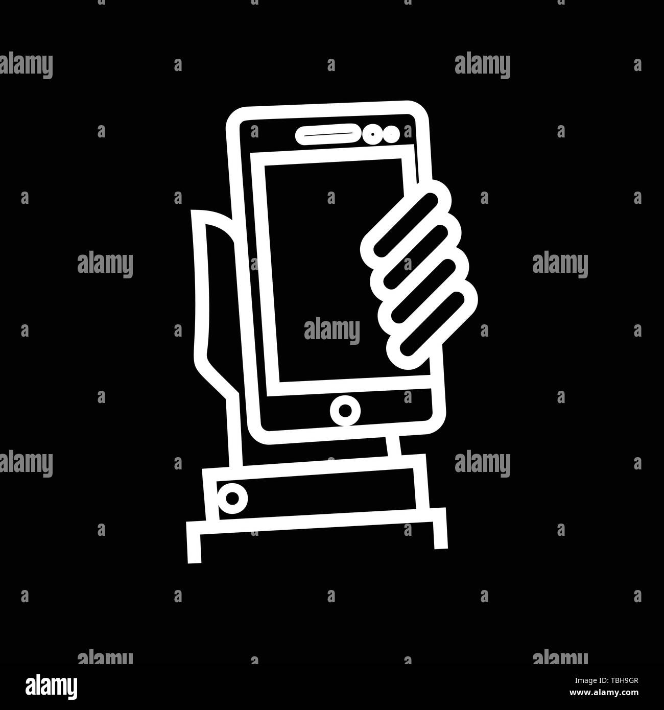 Mobile phone in hand icon - vector Stock Vector Image & Art - Alamy