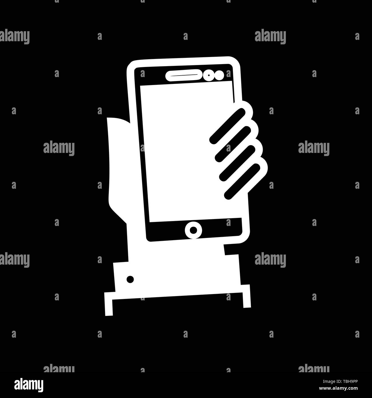 Mobile phone in hand icon - vector Stock Vector Image & Art - Alamy Mobile phone in hand icon - vector Stock Vector Image & Art - Alamy