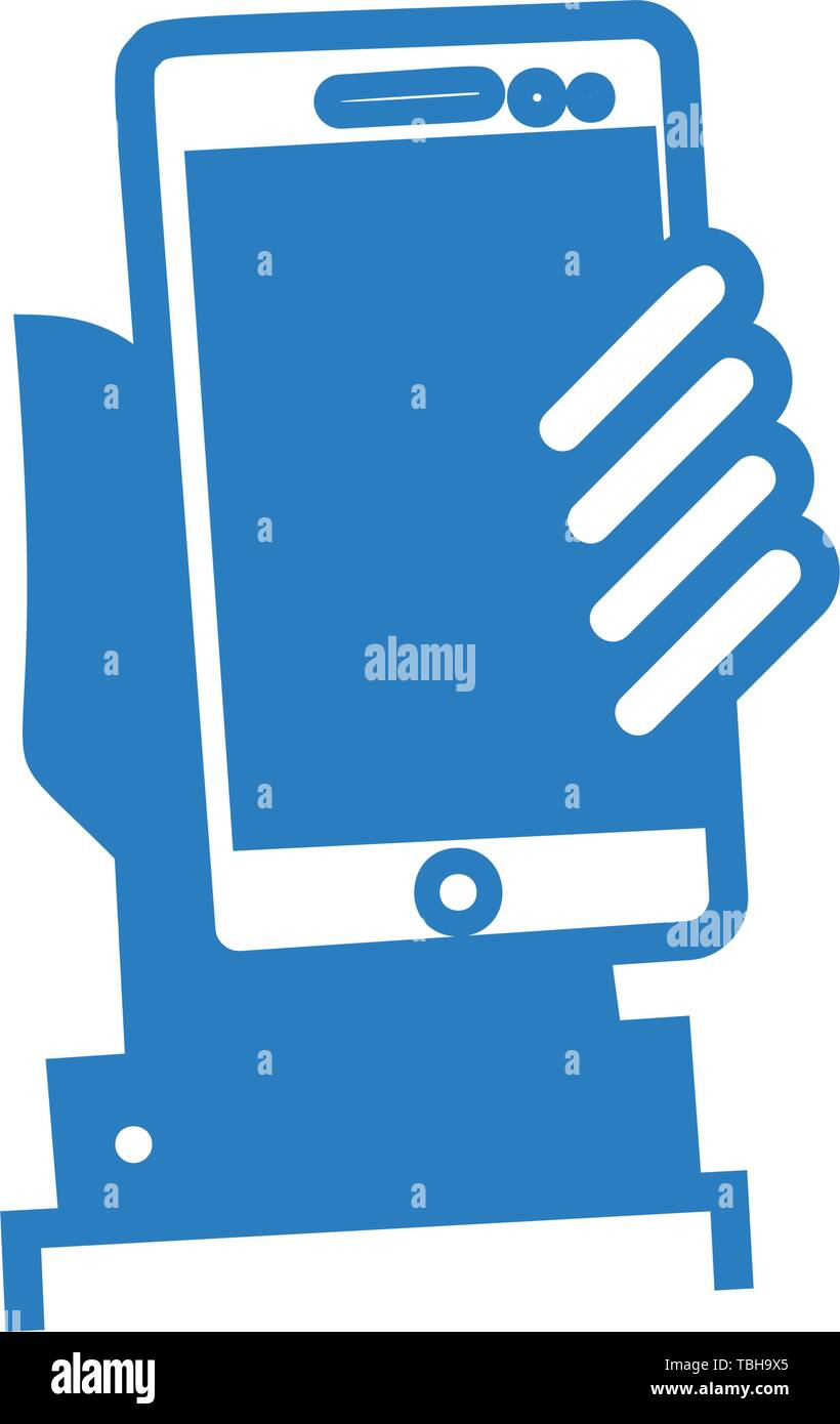 Mobile phone in hand icon - vector Stock Vector Image & Art - Alamy