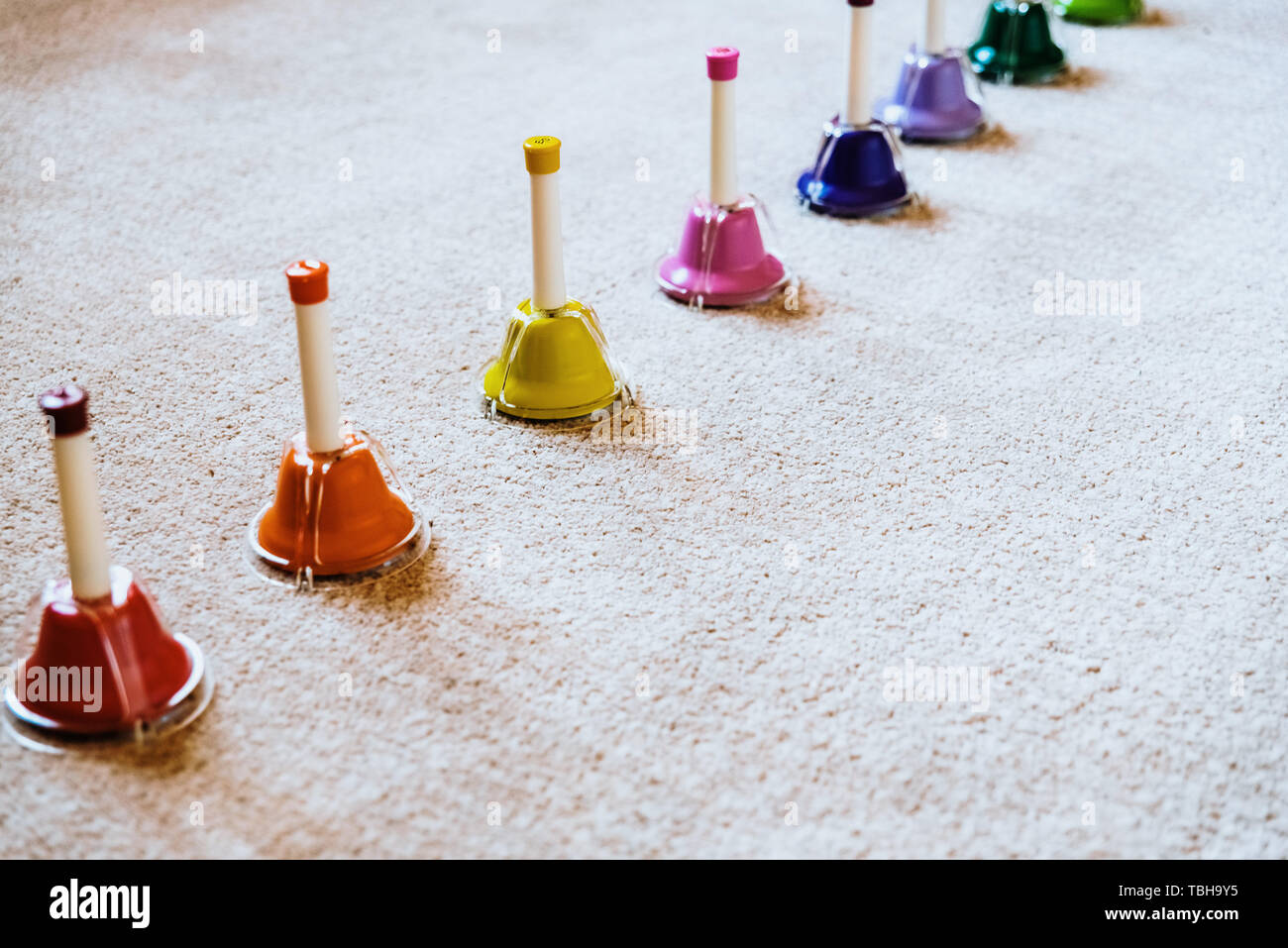 Bells of montessori musical colors to teach music to children Stock ...