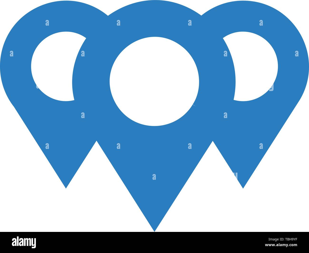 Location sign - Three map pointer icon - Vector Stock Vector Image ...