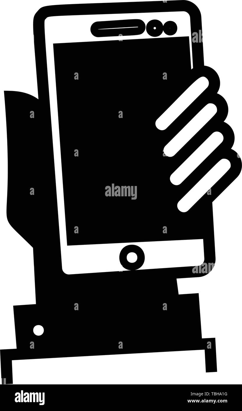 Mobile phone in hand icon - vector Stock Vector Image & Art - Alamy