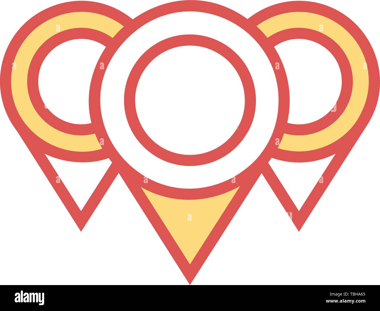 Location sign - Three map pointer icon - Vector Stock Vector Image ...