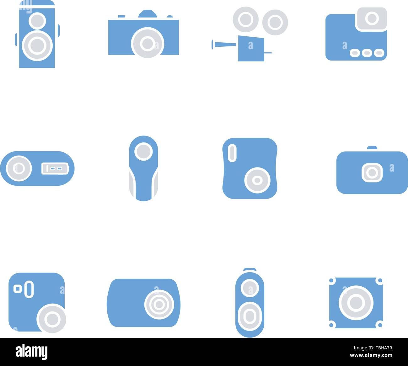 Camera icons set flat style - Flat camera icons set - on a white ...