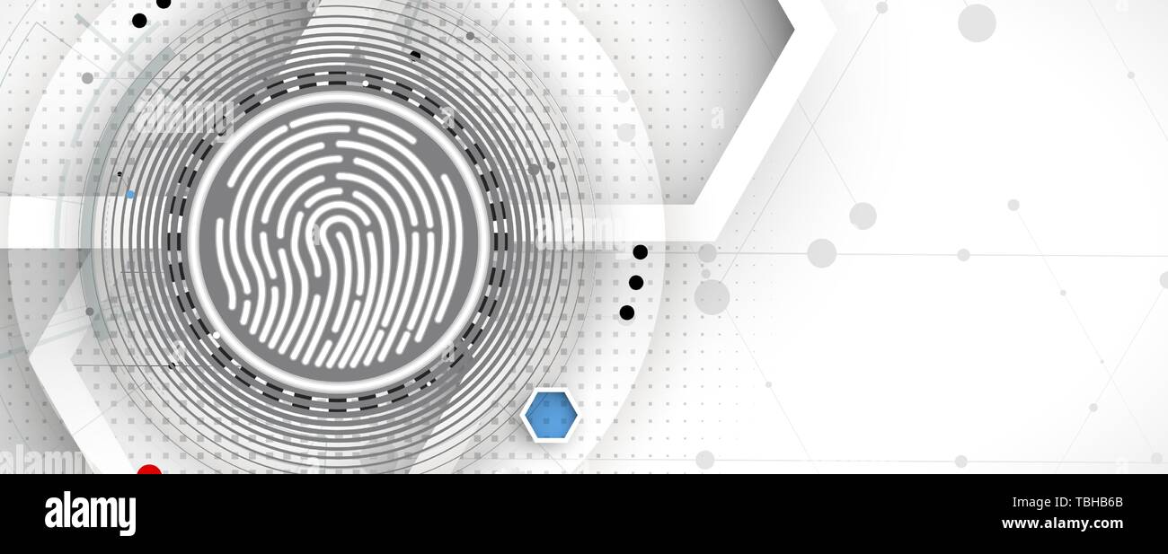Abstract fingerprint technology business background. Circuit security ...