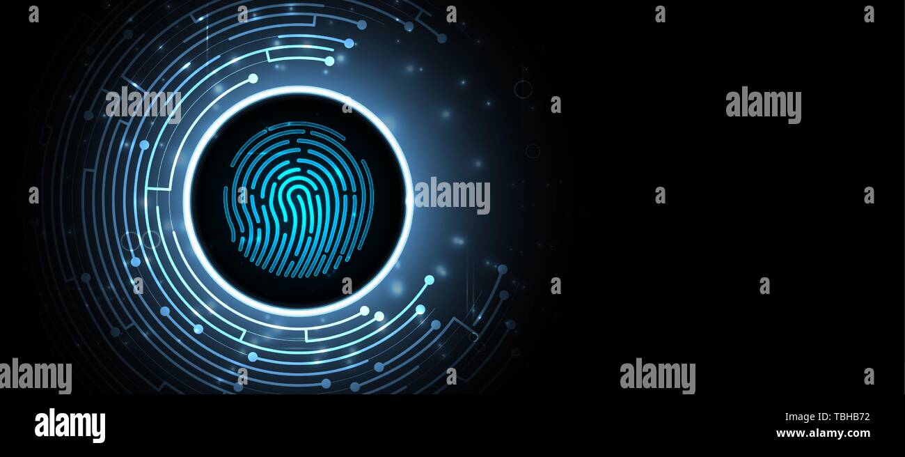 Abstract fingerprint technology business background. Circuit security ...