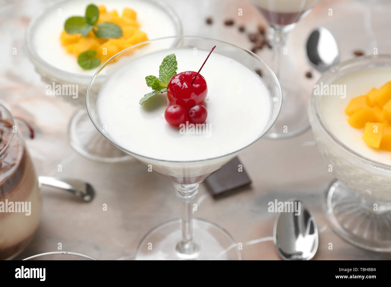 Mango panna cotta traditional hi-res stock photography and images - Alamy