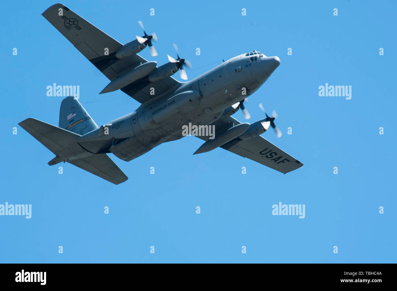 A C-130 Hercules transport aircraft from the Montana Air National Guard ...