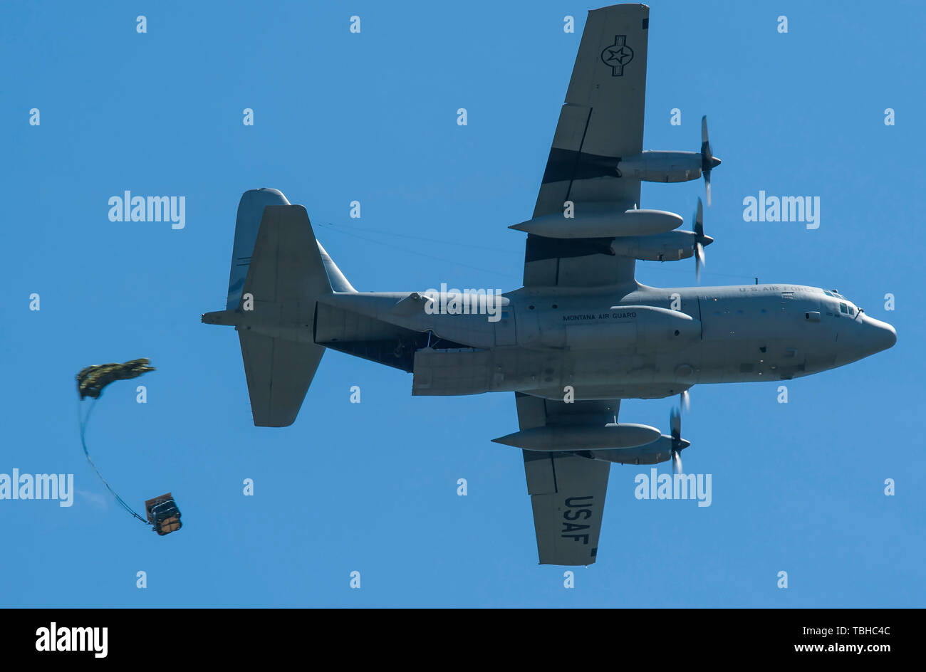 A C-130 Hercules transport aircraft from the Montana Air National Guard ...