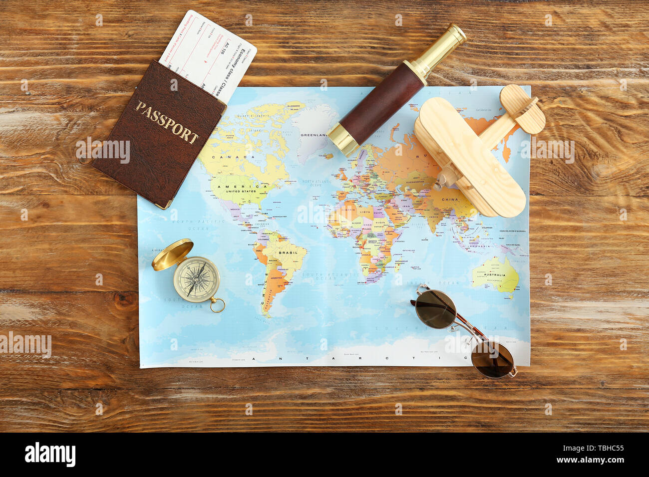 Map on table hi-res stock photography and images - Alamy